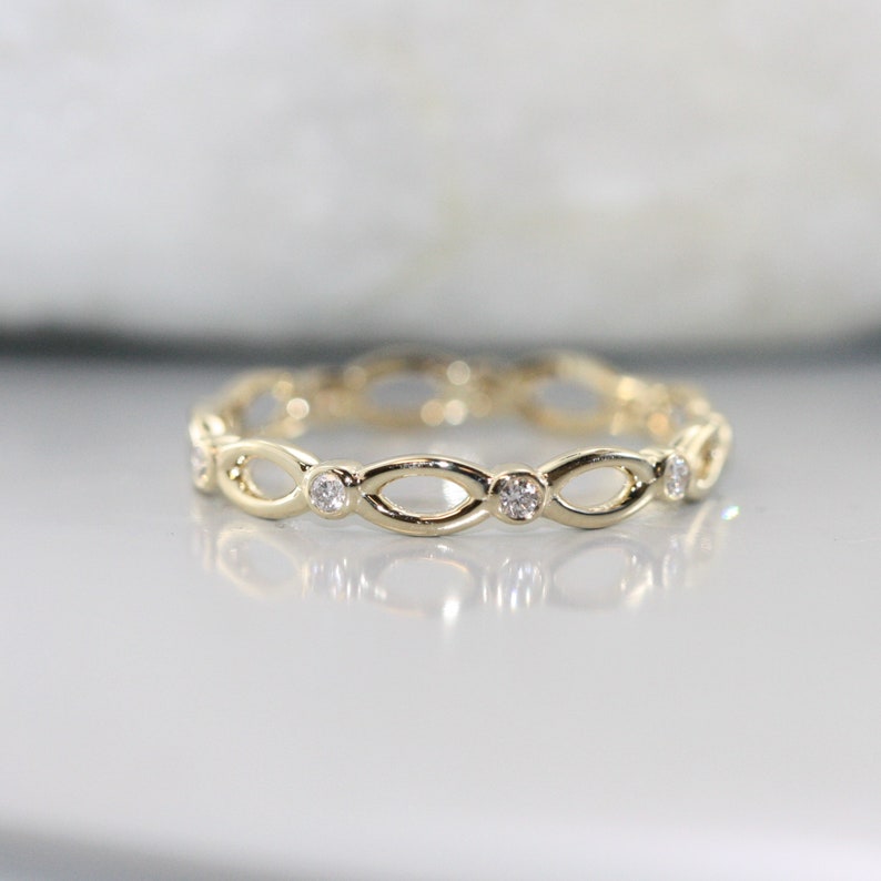 Diamond Infinity Eternity Ring in Yellow Gold – Love JC Ring